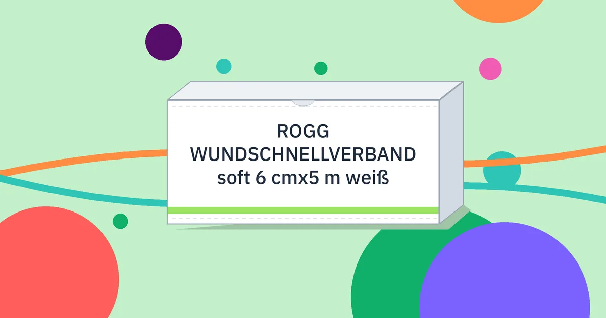 Symbolbild: Packung mit der Aufschrift ROGG WUNDSCHNELLVERBAND soft 6 cmx5 m weiß (PZN 08408858) – Verfügbarkeit und Bezug in Apotheken in Frankfurt am Main