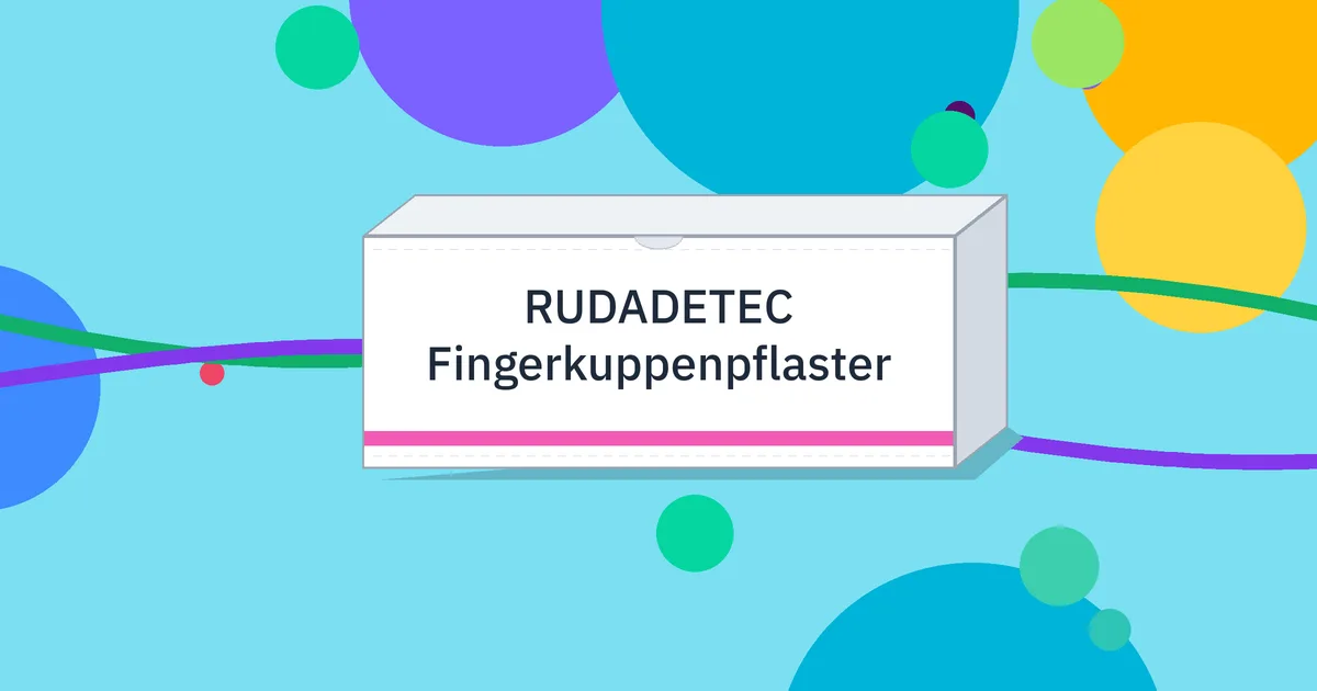 Symbolbild: Packung mit der Aufschrift RUDADETEC Fingerkuppenpflaster (PZN 15879475) – Verfügbarkeit und Bezug in Apotheken in Frankfurt am Main