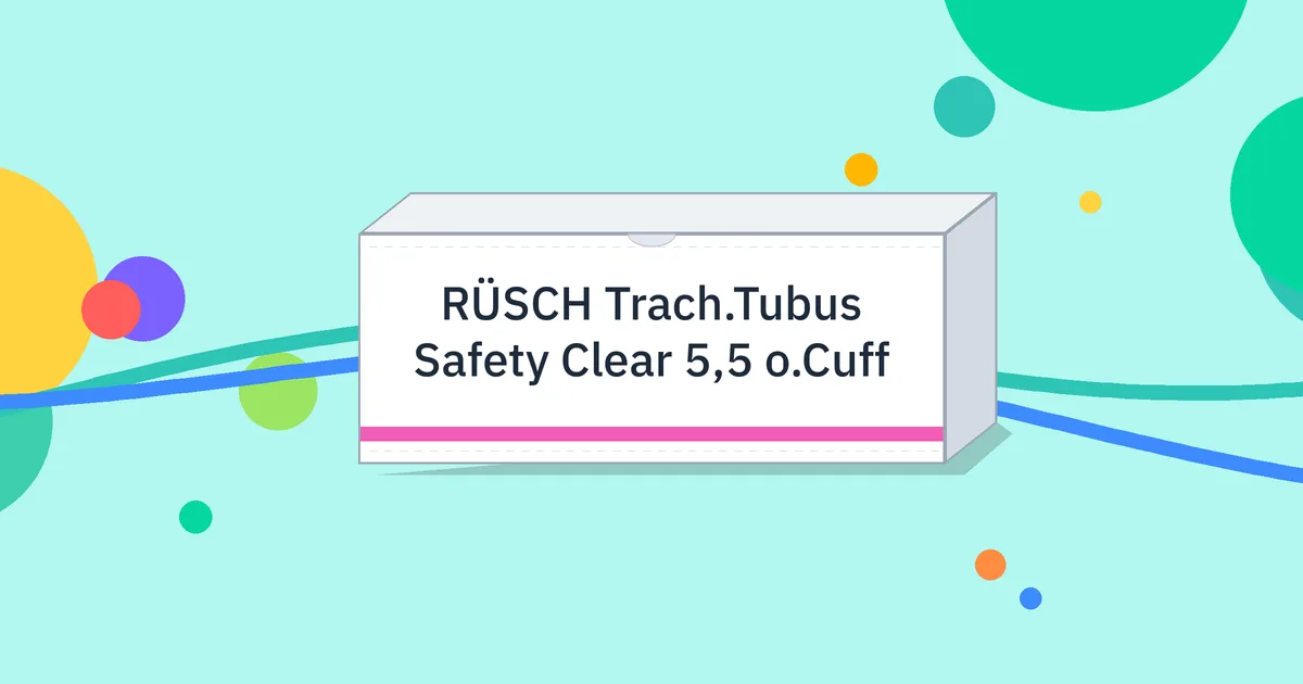 Symbolbild: Packung mit der Aufschrift RÜSCH Trach.Tubus Safety Clear 5,5 o.Cuff (PZN 04247588) – Verfügbarkeit und Bezug in Apotheken in Frankfurt am Main