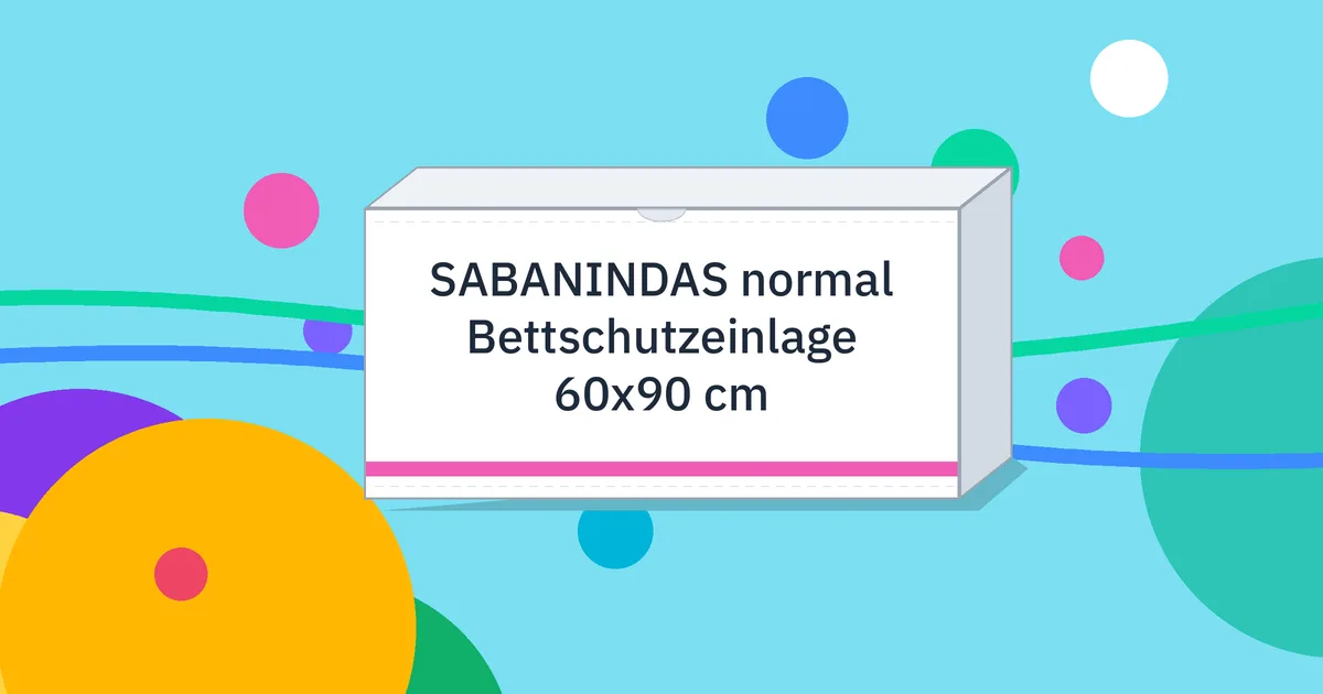 Symbolbild: Packung mit der Aufschrift SABANINDAS normal Bettschutzeinlage 60x90 cm (PZN 11132779) – Verfügbarkeit und Bezug in Apotheken in Frankfurt am Main