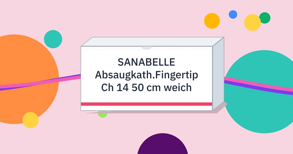 Symbolbild: Packung mit der Aufschrift SANABELLE Absaugkath.Fingertip Ch 14 50 cm weich (PZN 05522967) – Verfügbarkeit und Bezug in Apotheken in Frankfurt am Main