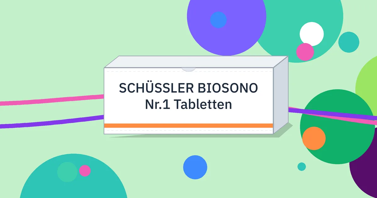 Symbolbild: Packung mit der Aufschrift SCHÜSSLER BIOSONO Nr.1 Tabletten (PZN 04659612) – Verfügbarkeit und Bezug in Apotheken in Frankfurt am Main