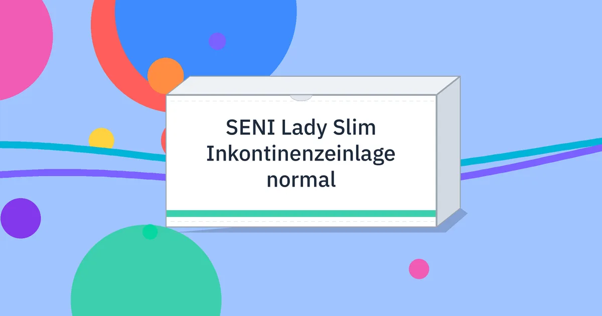 Symbolbild: Packung mit der Aufschrift SENI Lady Slim Inkontinenzeinlage normal (PZN 20286837) – Verfügbarkeit und Bezug in Apotheken in Frankfurt am Main