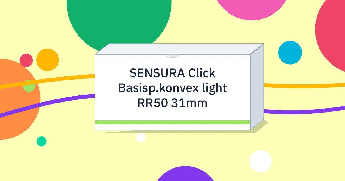 Symbolbild: Packung mit der Aufschrift SENSURA Click Basisp.konvex light RR50 31mm (PZN 05917602) – Verfügbarkeit und Bezug in Apotheken in Frankfurt am Main