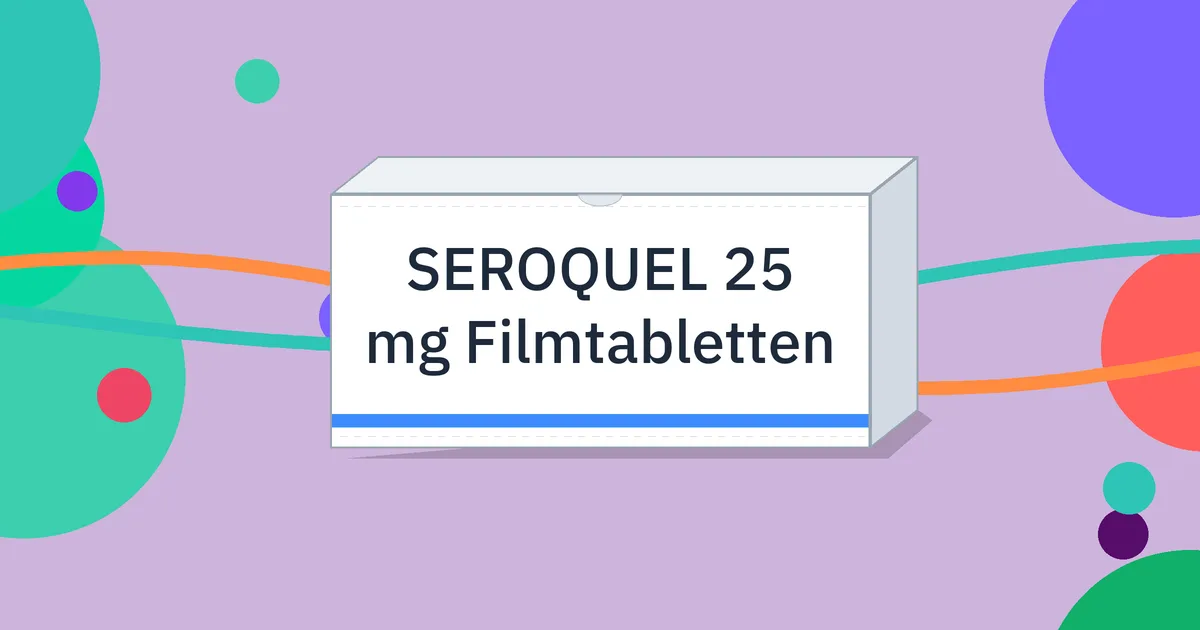 Symbolbild: Packung mit der Aufschrift SEROQUEL 25 mg Filmtabletten (PZN 02457991) – Verfügbarkeit und Bezug in Apotheken in Frankfurt am Main