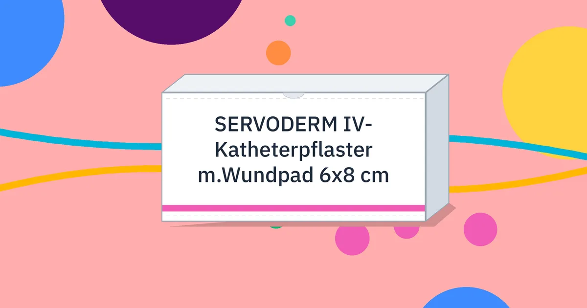Symbolbild: Packung mit der Aufschrift SERVODERM IV-Katheterpflaster m.Wundpad 6x8 cm (PZN 20087322) – Verfügbarkeit und Bezug in Apotheken in Frankfurt am Main