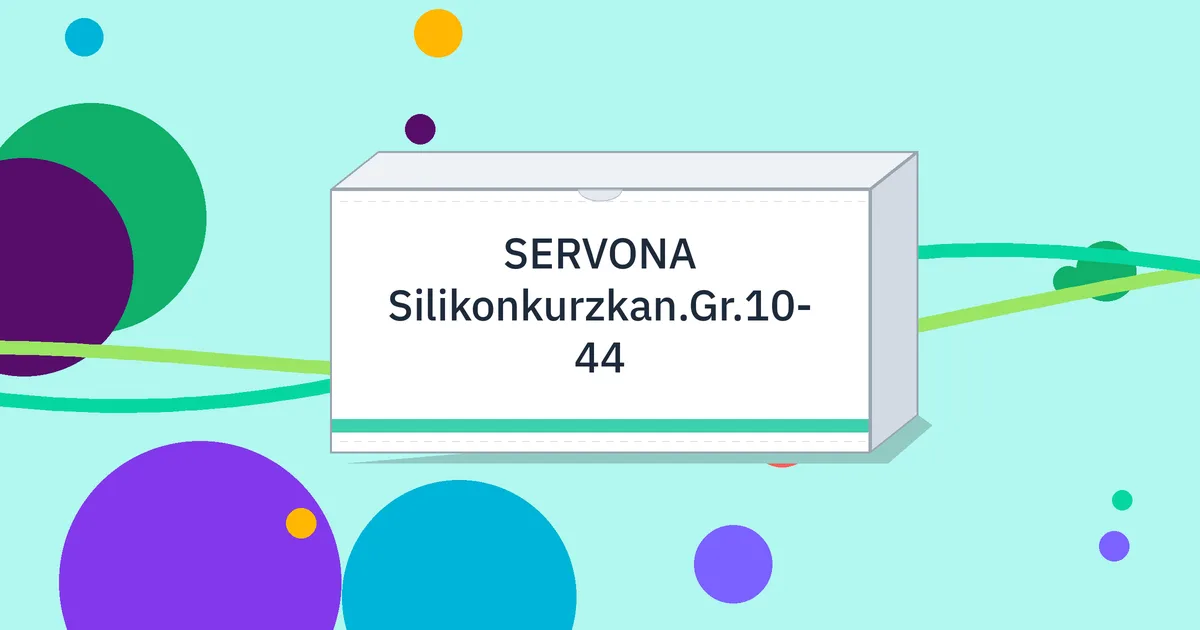 Symbolbild: Packung mit der Aufschrift SERVONA Silikonkurzkan.Gr.10-44 (PZN 04054062) – Verfügbarkeit und Bezug in Apotheken in Frankfurt am Main