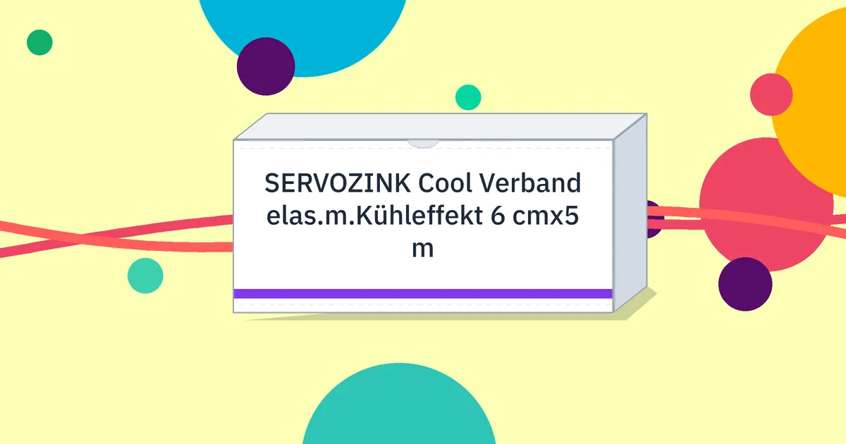Symbolbild: Packung mit der Aufschrift SERVOZINK Cool Verband elas.m.Kühleffekt 6 cmx5 m (PZN 10124619) – Verfügbarkeit und Bezug in Apotheken in Frankfurt am Main