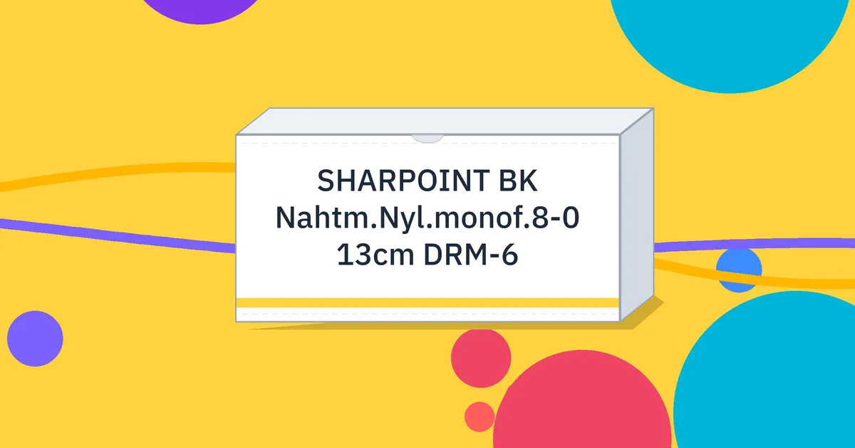 Symbolbild: Packung mit der Aufschrift SHARPOINT BK Nahtm.Nyl.monof.8-0 13cm DRM-6 (PZN 17983610) – Verfügbarkeit und Bezug in Apotheken in Frankfurt am Main
