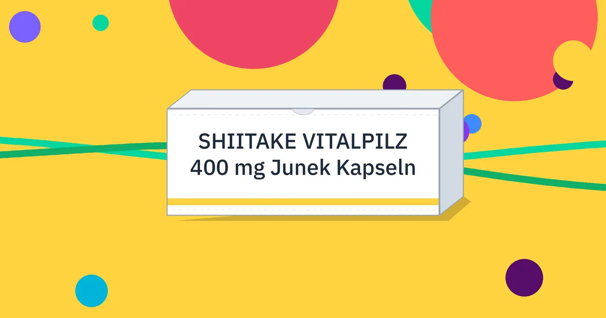 Symbolbild: Packung mit der Aufschrift SHIITAKE VITALPILZ 400 mg Junek Kapseln (PZN 01115426) – Verfügbarkeit und Bezug in Apotheken in Frankfurt am Main