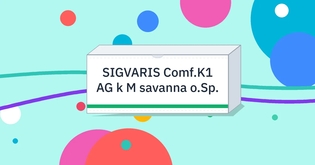 Symbolbild: Packung mit der Aufschrift SIGVARIS Comf.K1 AG k M savanna o.Sp. (PZN 17095186) – Verfügbarkeit und Bezug in Apotheken in Frankfurt am Main