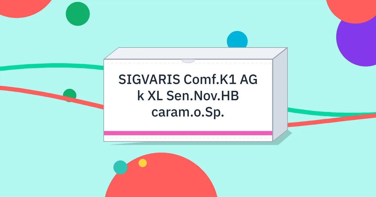 Symbolbild: Packung mit der Aufschrift SIGVARIS Comf.K1 AG k XL Sen.Nov.HB caram.o.Sp. (PZN 17101366) – Verfügbarkeit und Bezug in Apotheken in Frankfurt am Main