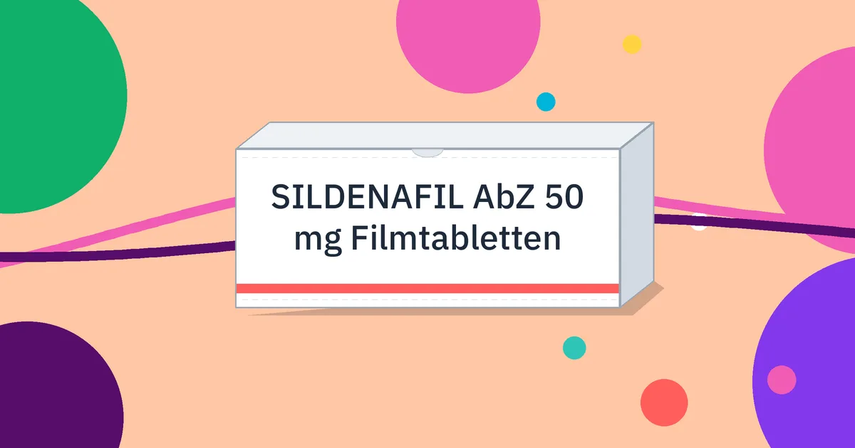 Symbolbild: Packung mit der Aufschrift SILDENAFIL AbZ 50 mg Filmtabletten (PZN 12542172) – Verfügbarkeit und Bezug in Apotheken in Frankfurt am Main