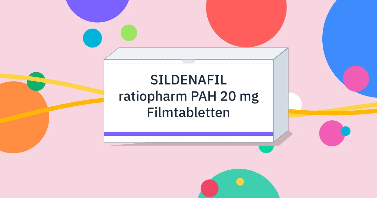 Symbolbild: Packung mit der Aufschrift SILDENAFIL ratiopharm PAH 20 mg Filmtabletten (PZN 18800451) – Verfügbarkeit und Bezug in Apotheken in Frankfurt am Main
