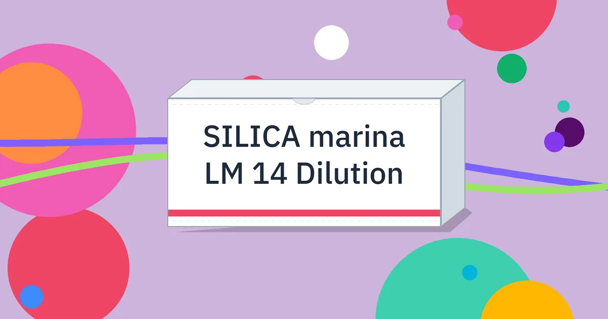 Symbolbild: Packung mit der Aufschrift SILICA marina LM 14 Dilution (PZN 13189766) – Verfügbarkeit und Bezug in Apotheken in Frankfurt am Main
