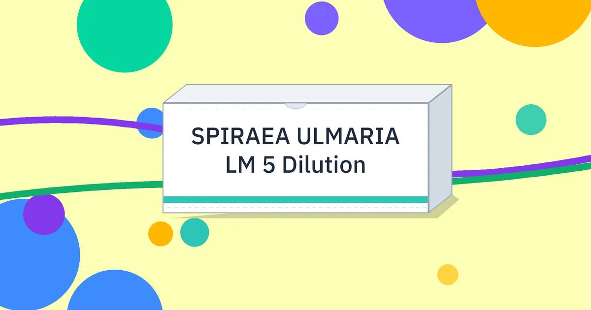 Symbolbild: Packung mit der Aufschrift SPIRAEA ULMARIA LM 5 Dilution (PZN 13195962) – Verfügbarkeit und Bezug in Apotheken in Frankfurt am Main