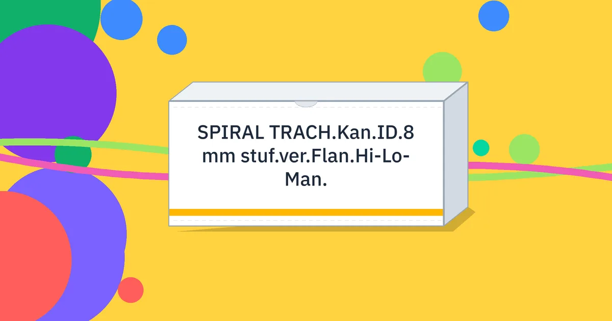 Symbolbild: Packung mit der Aufschrift SPIRAL TRACH.Kan.ID.8 mm stuf.ver.Flan.Hi-Lo-Man. (PZN 03379804) – Verfügbarkeit und Bezug in Apotheken in Frankfurt am Main