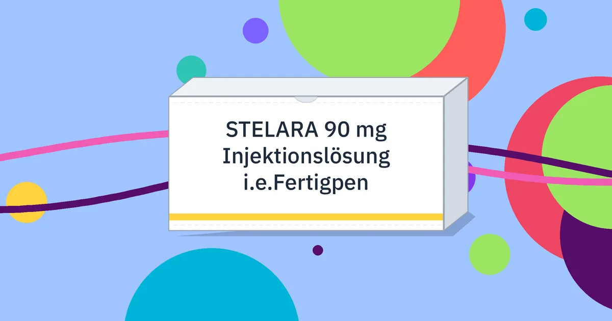 Symbolbild: Packung mit der Aufschrift STELARA 90 mg Injektionslösung i.e.Fertigpen (PZN 19235786) – Verfügbarkeit und Bezug in Apotheken in Frankfurt am Main
