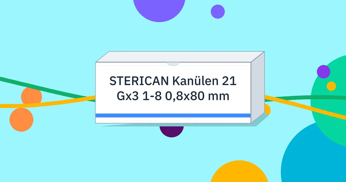 Symbolbild: Packung mit der Aufschrift STERICAN Kanülen 21 Gx3 1-8 0,8x80 mm (PZN 16016753) – Verfügbarkeit und Bezug in Apotheken in Frankfurt am Main