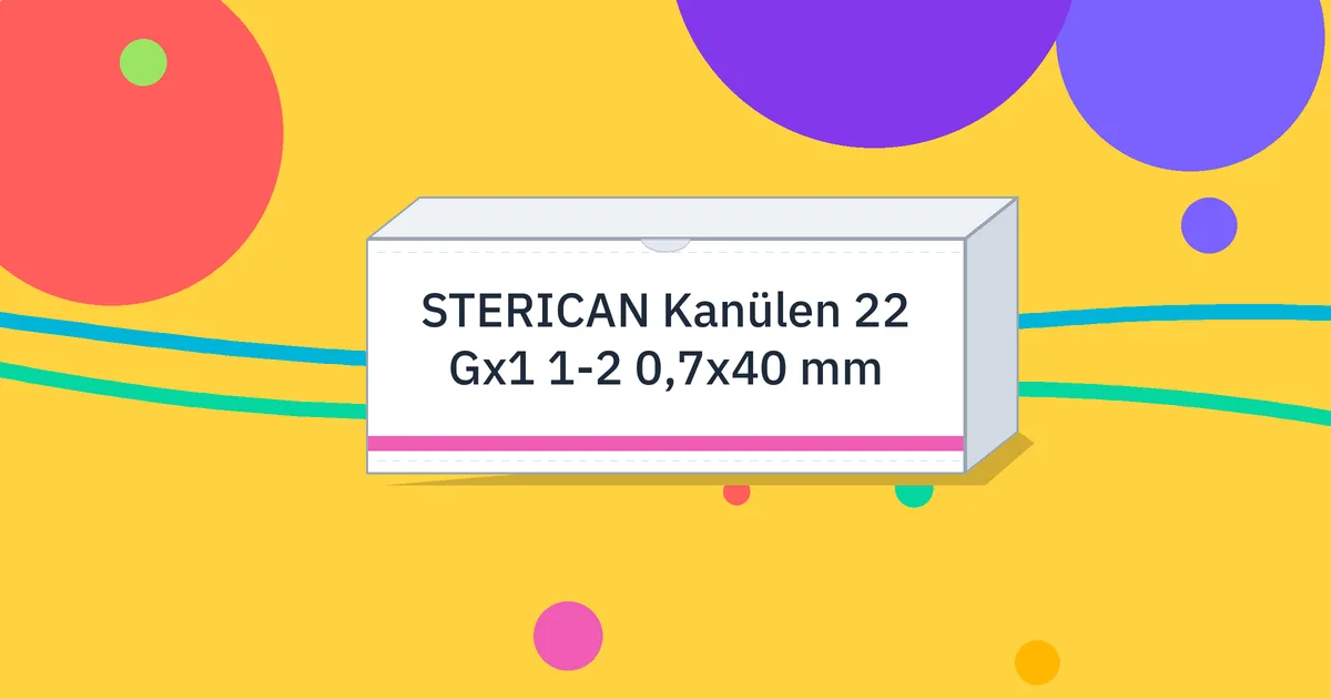 Symbolbild: Packung mit der Aufschrift STERICAN Kanülen 22 Gx1 1-2 0,7x40 mm (PZN 16016799) – Verfügbarkeit und Bezug in Apotheken in Frankfurt am Main