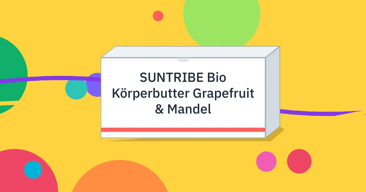 Symbolbild: Packung mit der Aufschrift SUNTRIBE Bio Körperbutter Grapefruit & Mandel (PZN 16703034) – Verfügbarkeit und Bezug in Apotheken in Frankfurt am Main