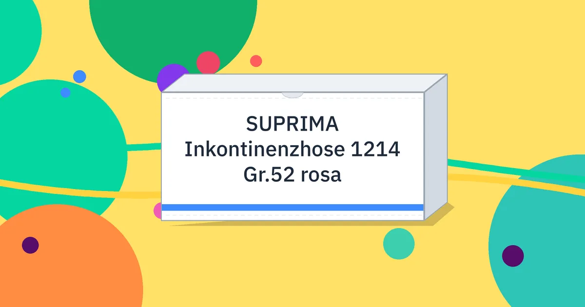 Symbolbild: Packung mit der Aufschrift SUPRIMA Inkontinenzhose 1214 Gr.52 rosa (PZN 03025213) – Verfügbarkeit und Bezug in Apotheken in Frankfurt am Main
