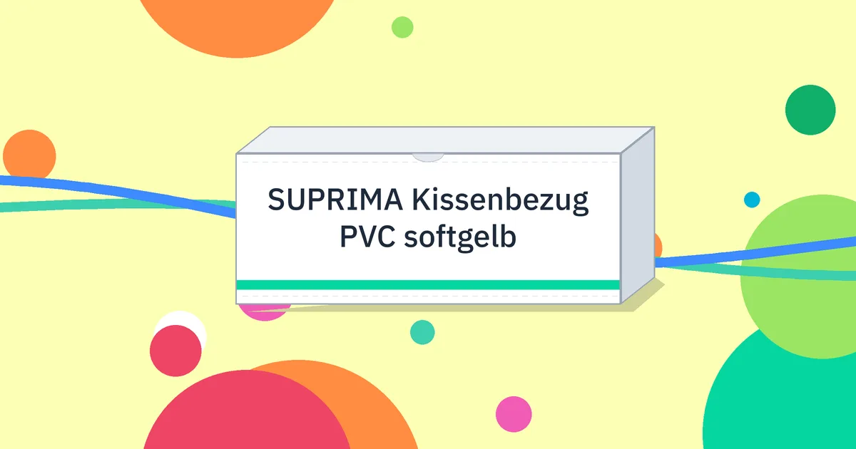 Symbolbild: Packung mit der Aufschrift SUPRIMA Kissenbezug PVC softgelb (PZN 02211646) – Verfügbarkeit und Bezug in Apotheken in Frankfurt am Main