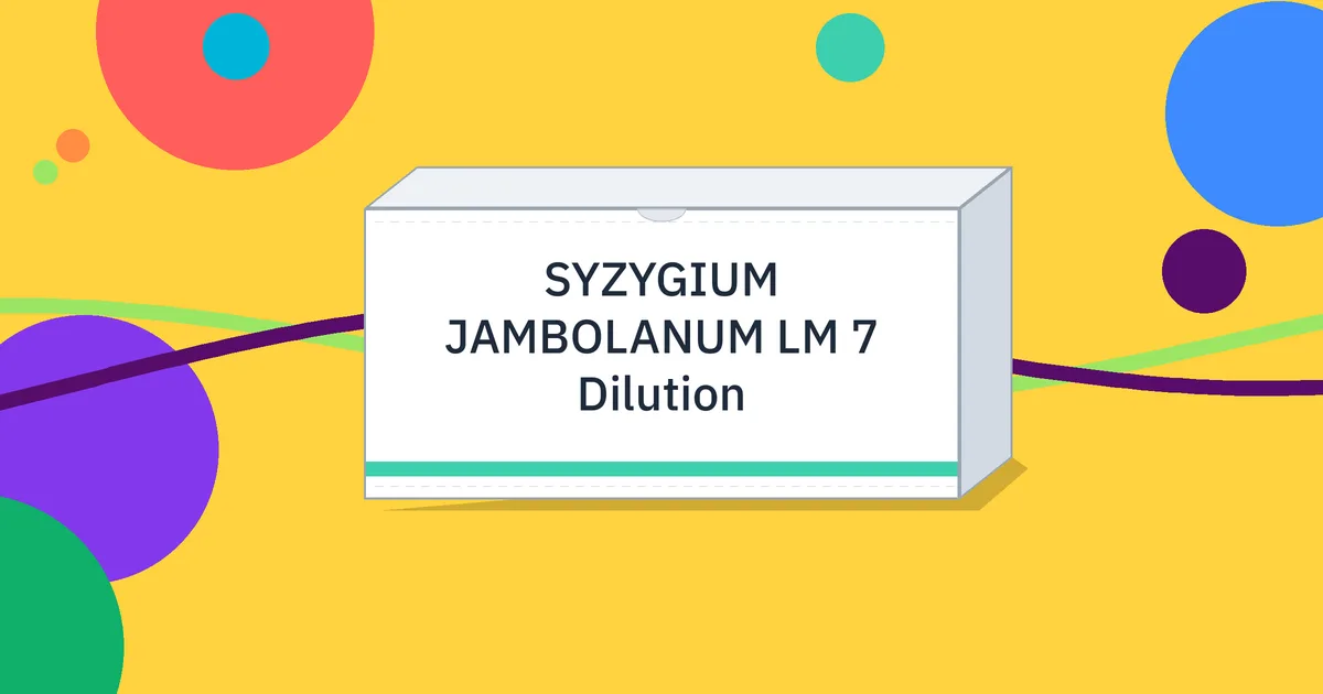 Symbolbild: Packung mit der Aufschrift SYZYGIUM JAMBOLANUM LM 7 Dilution (PZN 13212092) – Verfügbarkeit und Bezug in Apotheken in Frankfurt am Main
