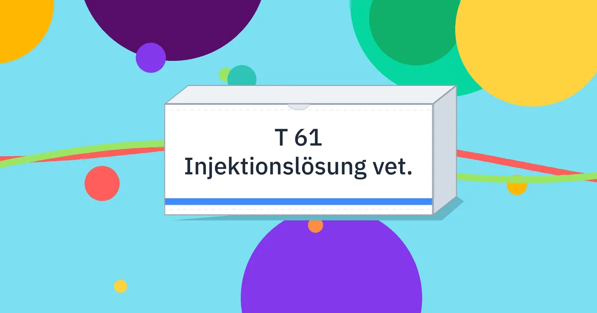 Symbolbild: Packung mit der Aufschrift T 61 Injektionslösung vet. (PZN 03814039) – Verfügbarkeit und Bezug in Apotheken in Frankfurt am Main