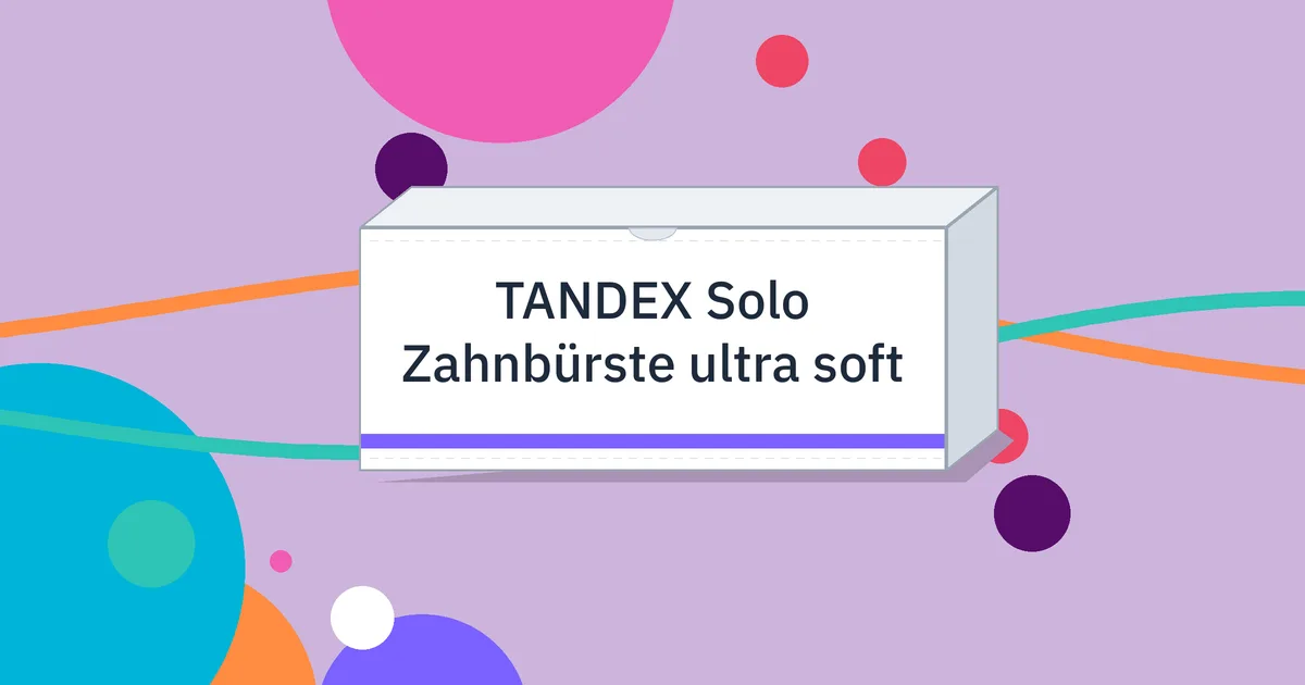 Symbolbild: Packung mit der Aufschrift TANDEX Solo Zahnbürste ultra soft (PZN 15529031) – Verfügbarkeit und Bezug in Apotheken in Frankfurt am Main