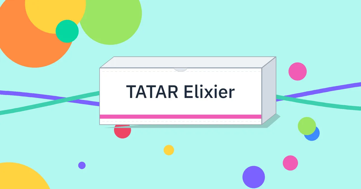 Symbolbild: Packung mit der Aufschrift TATAR Elixier (PZN 10125056) – Verfügbarkeit und Bezug in Apotheken in Frankfurt am Main