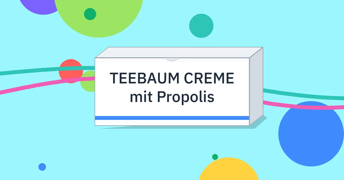 Symbolbild: Packung mit der Aufschrift TEEBAUM CREME mit Propolis (PZN 07116125) – Verfügbarkeit und Bezug in Apotheken in Frankfurt am Main