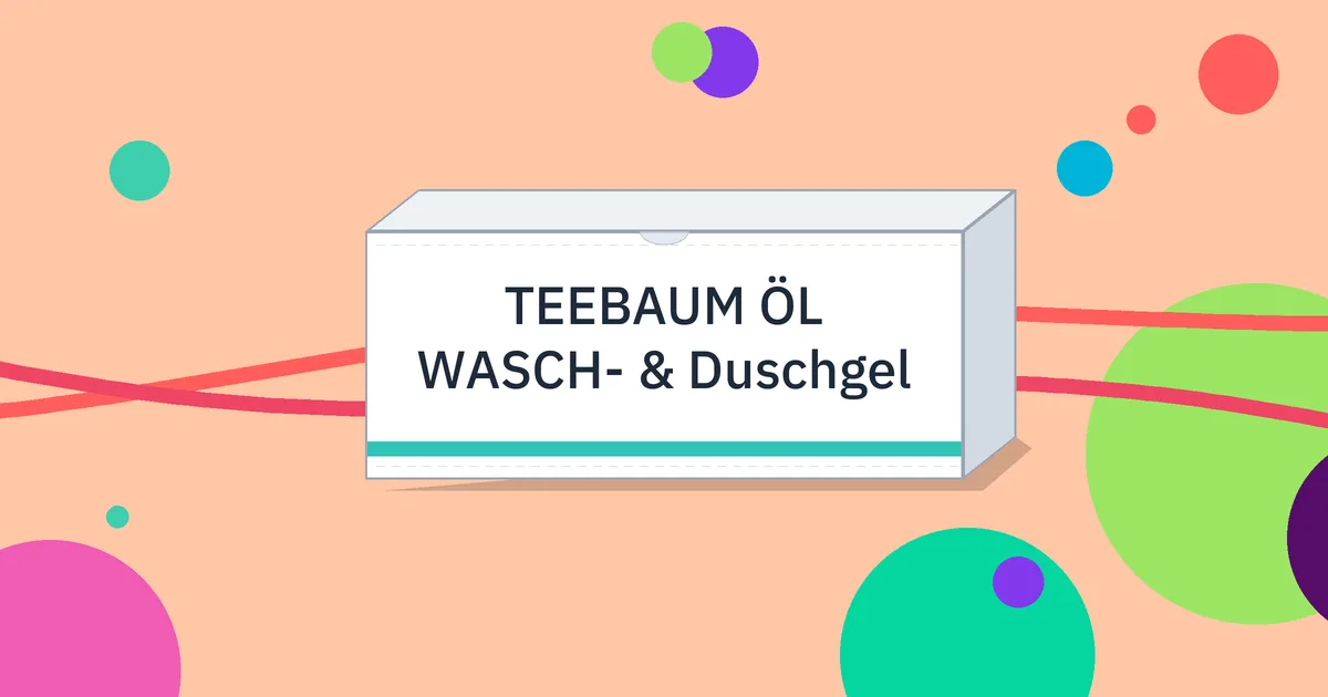 Symbolbild: Packung mit der Aufschrift TEEBAUM ÖL WASCH- & Duschgel (PZN 10393549) – Verfügbarkeit und Bezug in Apotheken in Frankfurt am Main
