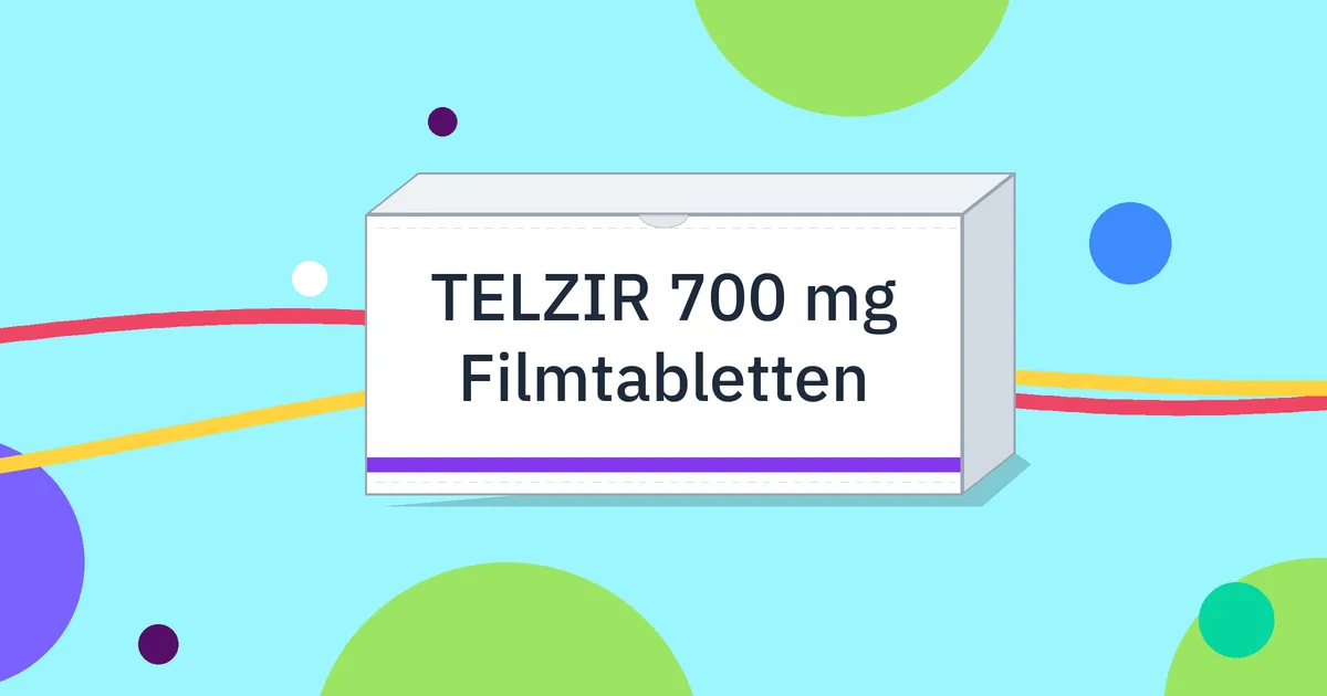 Symbolbild: Packung mit der Aufschrift TELZIR 700 mg Filmtabletten (PZN 10762389) – Verfügbarkeit und Bezug in Apotheken in Frankfurt am Main