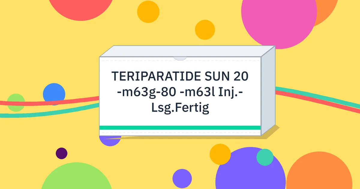 Symbolbild: Packung mit der Aufschrift TERIPARATIDE SUN 20 -m63g-80 -m63l Inj.-Lsg.Fertig (PZN 18337355) – Verfügbarkeit und Bezug in Apotheken in Frankfurt am Main