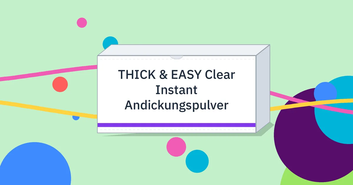 Symbolbild: Packung mit der Aufschrift THICK & EASY Clear Instant Andickungspulver (PZN 16242857) – Verfügbarkeit und Bezug in Apotheken in Frankfurt am Main