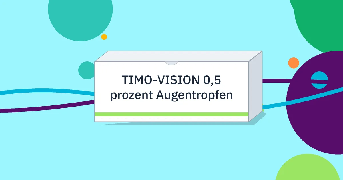 Symbolbild: Packung mit der Aufschrift TIMO-VISION 0,5 prozent Augentropfen (PZN 06790032) – Verfügbarkeit und Bezug in Apotheken in Frankfurt am Main
