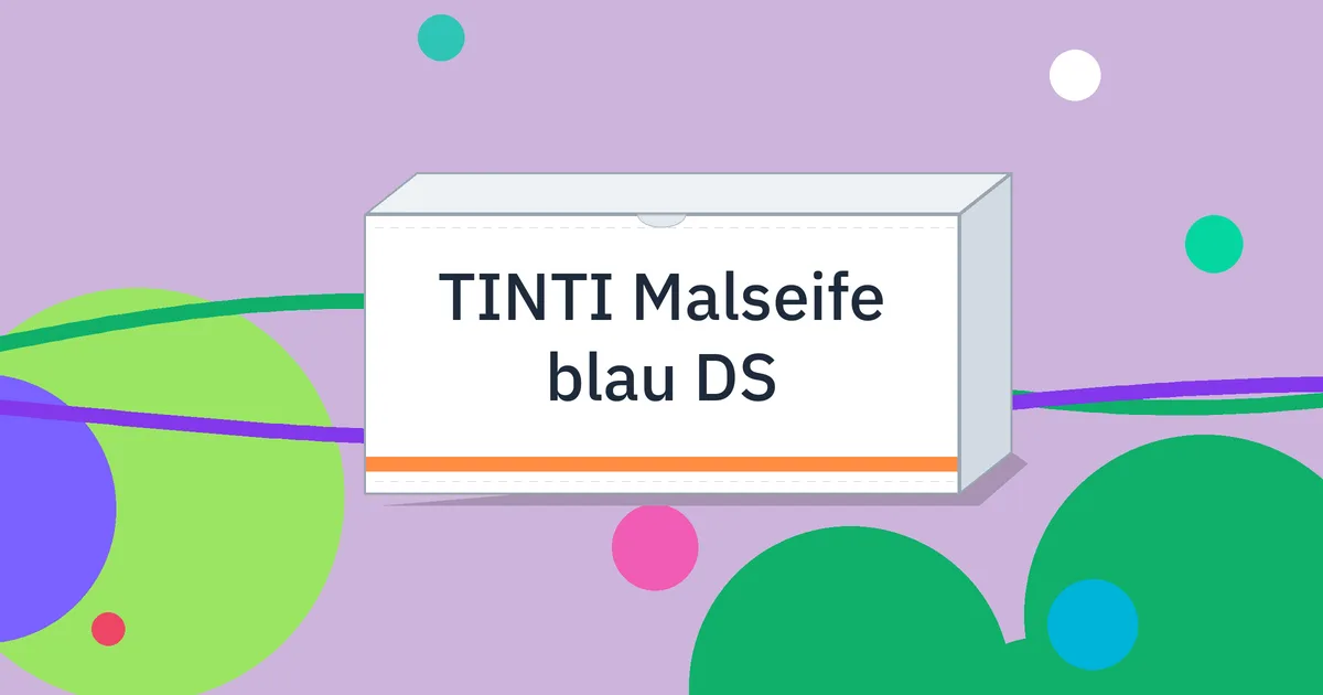 Symbolbild: Packung mit der Aufschrift TINTI Malseife blau DS (PZN 13169887) – Verfügbarkeit und Bezug in Apotheken in Frankfurt am Main