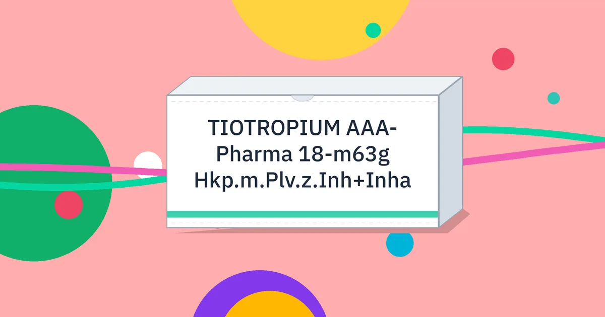 Symbolbild: Packung mit der Aufschrift TIOTROPIUM AAA-Pharma 18-m63g Hkp.m.Plv.z.Inh+Inha (PZN 19403605) – Verfügbarkeit und Bezug in Apotheken in Frankfurt am Main