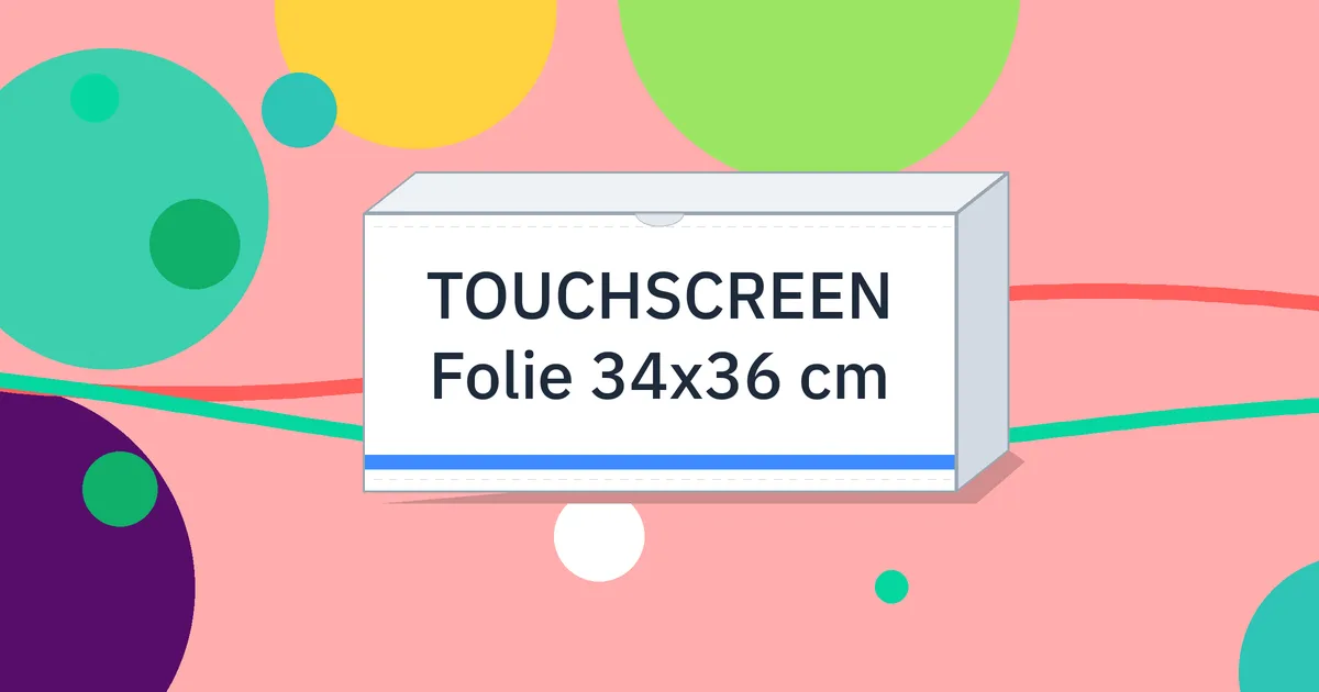 Symbolbild: Packung mit der Aufschrift TOUCHSCREEN Folie 34x36 cm (PZN 07599945) – Verfügbarkeit und Bezug in Apotheken in Frankfurt am Main