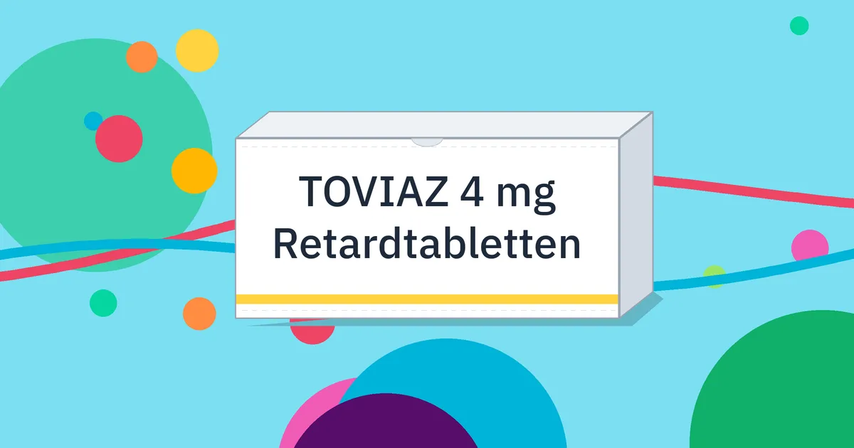 Symbolbild: Packung mit der Aufschrift TOVIAZ 4 mg Retardtabletten (PZN 00020511) – Verfügbarkeit und Bezug in Apotheken in Frankfurt am Main