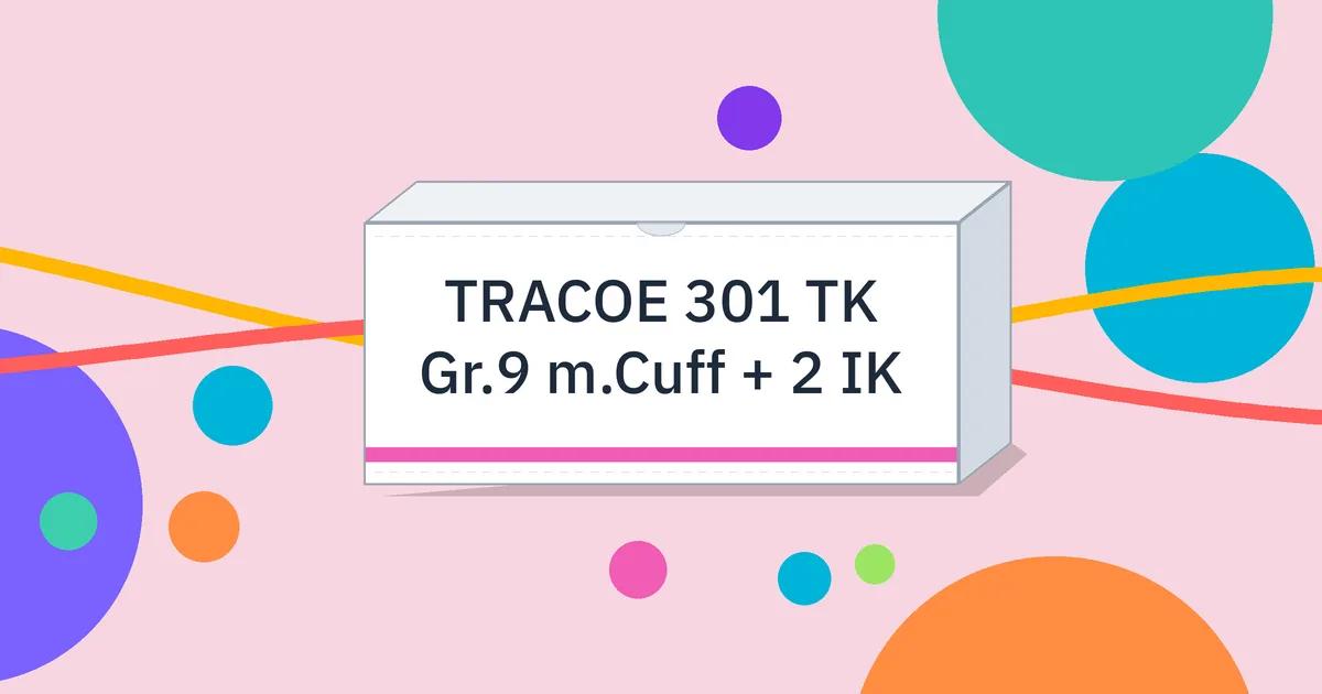 Symbolbild: Packung mit der Aufschrift TRACOE 301 TK Gr.9 m.Cuff + 2 IK (PZN 02717334) – Verfügbarkeit und Bezug in Apotheken in Frankfurt am Main