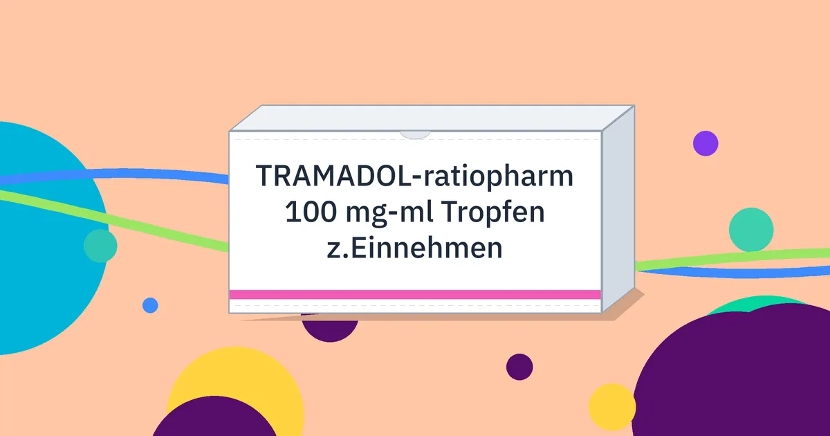 Symbolbild: Packung mit der Aufschrift TRAMADOL-ratiopharm 100 mg-ml Tropfen z.Einnehmen (PZN 06181095) – Verfügbarkeit und Bezug in Apotheken in Frankfurt am Main