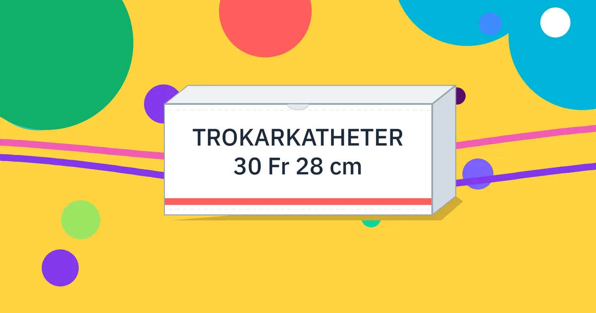 Symbolbild: Packung mit der Aufschrift TROKARKATHETER 30 Fr 28 cm (PZN 07336832) – Verfügbarkeit und Bezug in Apotheken in Frankfurt am Main