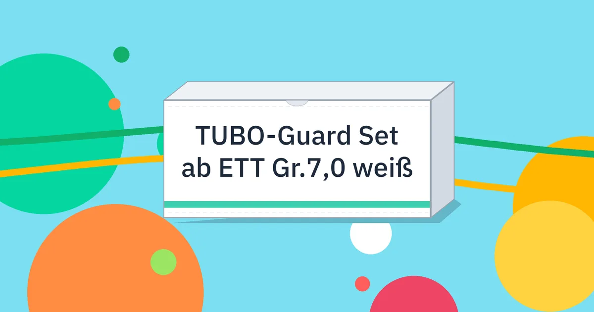 Symbolbild: Packung mit der Aufschrift TUBO-Guard Set ab ETT Gr.7,0 weiß (PZN 18796005) – Verfügbarkeit und Bezug in Apotheken in Frankfurt am Main
