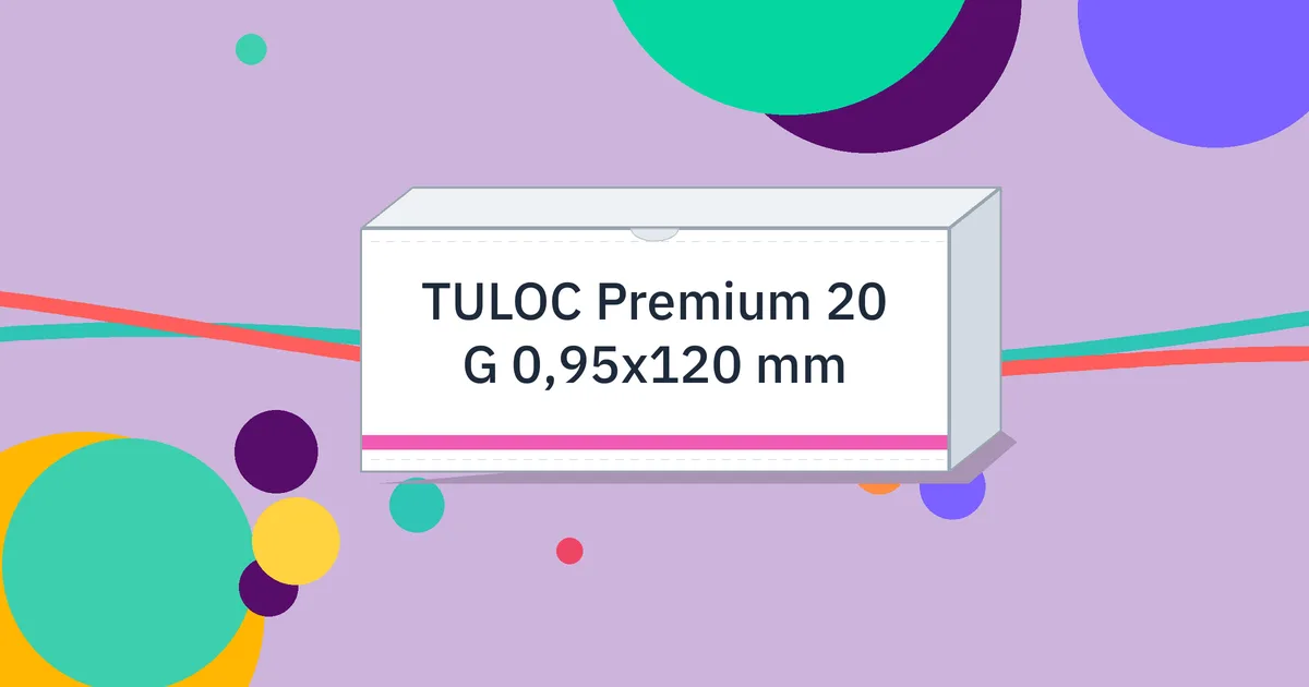 Symbolbild: Packung mit der Aufschrift TULOC Premium 20 G 0,95x120 mm (PZN 20085895) – Verfügbarkeit und Bezug in Apotheken in Frankfurt am Main