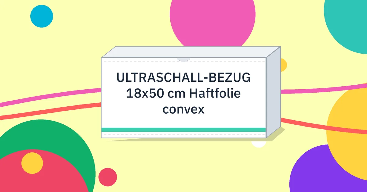 Symbolbild: Packung mit der Aufschrift ULTRASCHALL-BEZUG 18x50 cm Haftfolie convex (PZN 07599649) – Verfügbarkeit und Bezug in Apotheken in Frankfurt am Main