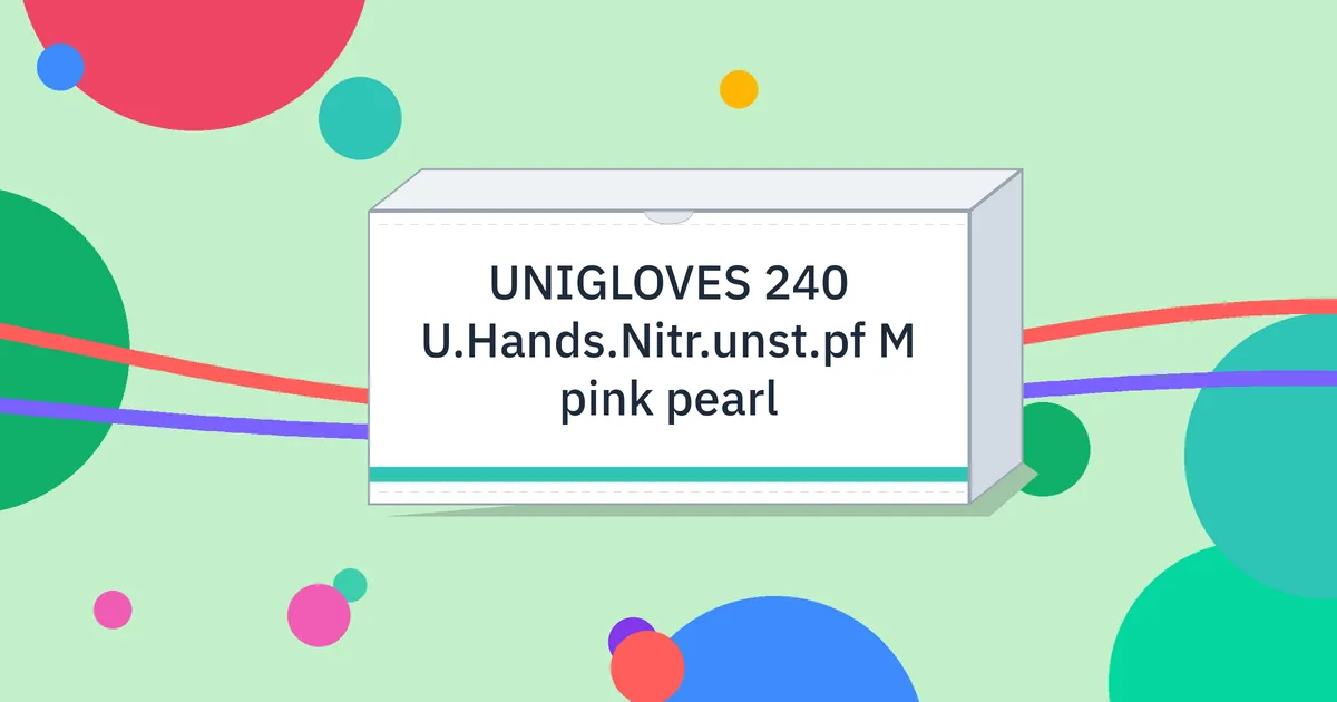 Symbolbild: Packung mit der Aufschrift UNIGLOVES 240 U.Hands.Nitr.unst.pf M pink pearl (PZN 18101960) – Verfügbarkeit und Bezug in Apotheken in Frankfurt am Main