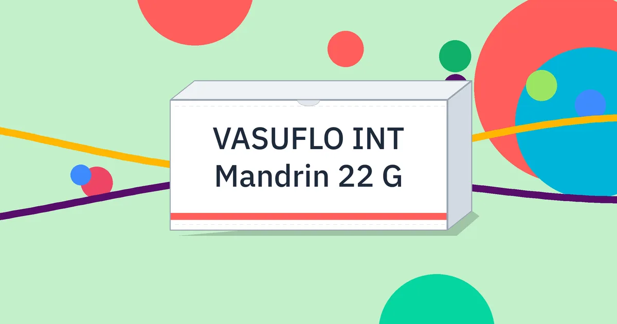 Symbolbild: Packung mit der Aufschrift VASUFLO INT Mandrin 22 G (PZN 08495952) – Verfügbarkeit und Bezug in Apotheken in Frankfurt am Main