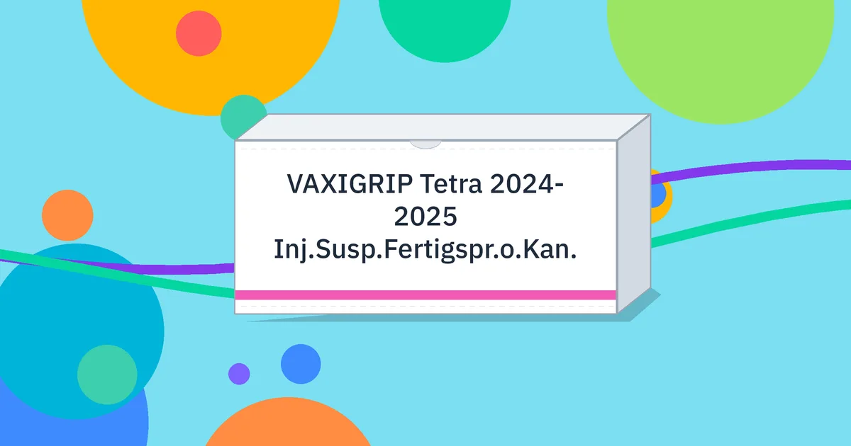 Symbolbild: Packung mit der Aufschrift VAXIGRIP Tetra 2024-2025 Inj.Susp.Fertigspr.o.Kan. (PZN 18831552) – Verfügbarkeit und Bezug in Apotheken in Frankfurt am Main